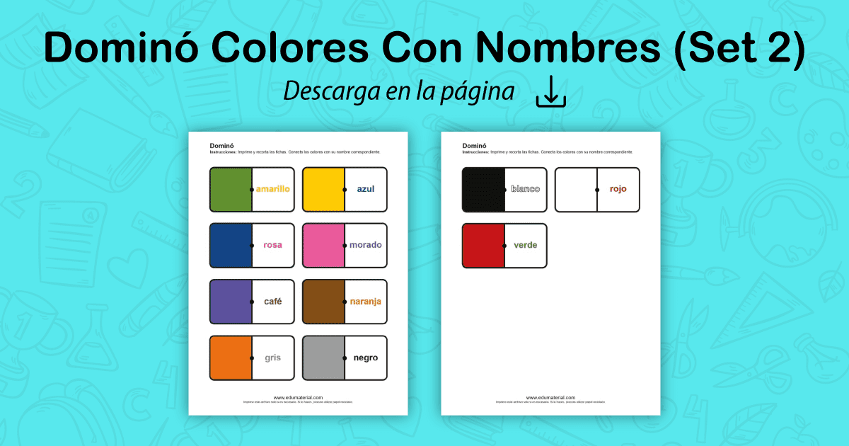 Dominó Colores Con Nombres (Set 2) - EduMaterial