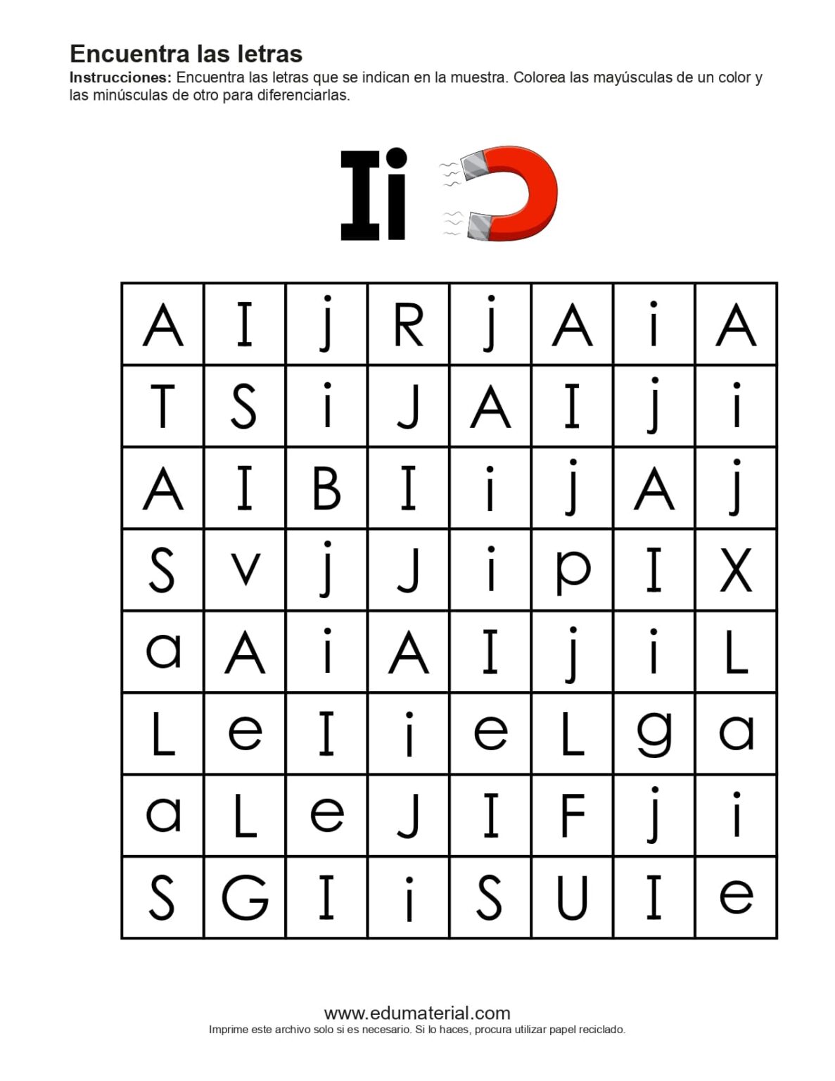 Abecedario Mayúsculas y Minúsculas - EduMaterial