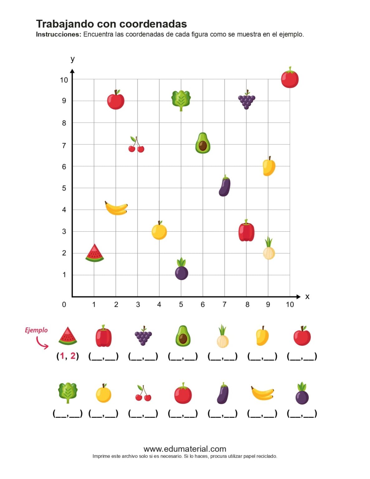 Encuentra Las Coordenadas (Set 1) - EduMaterial