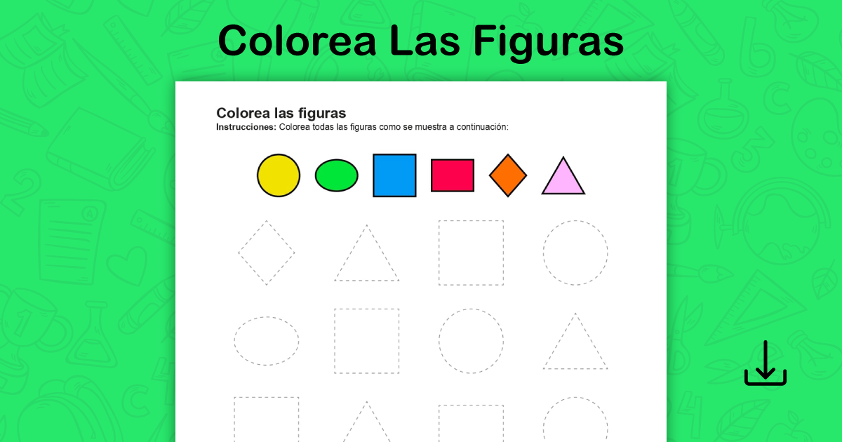 Colorea Las Figuras (Set 1) - EduMaterial