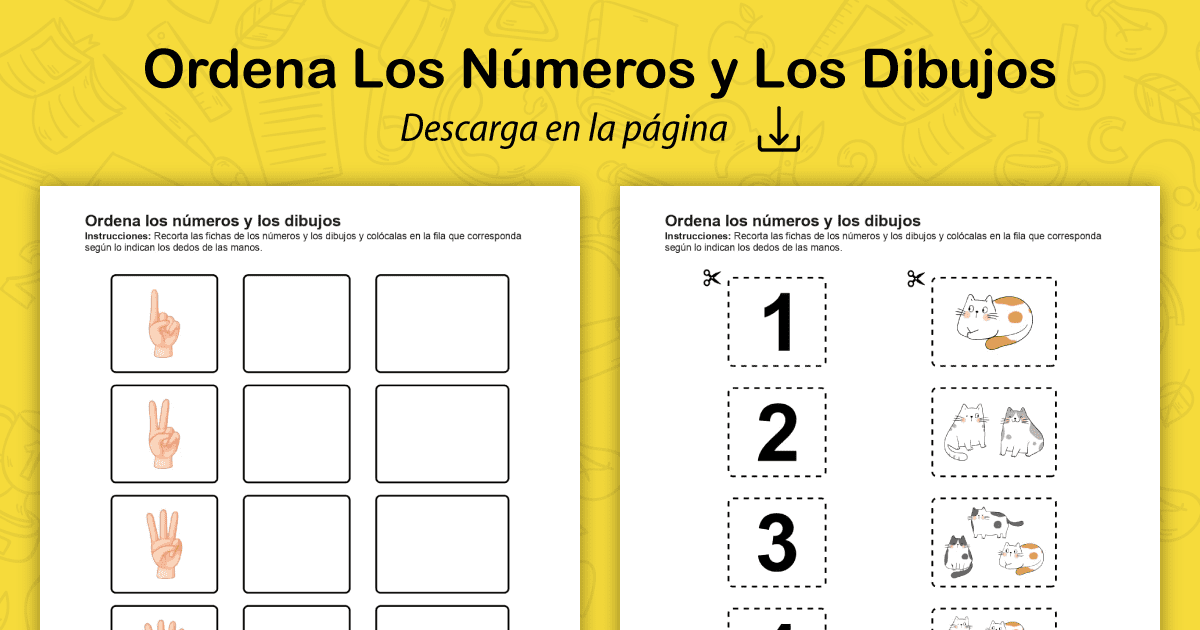 Ordena Los Números y Los Dibujos (Set 1) - EduMaterial