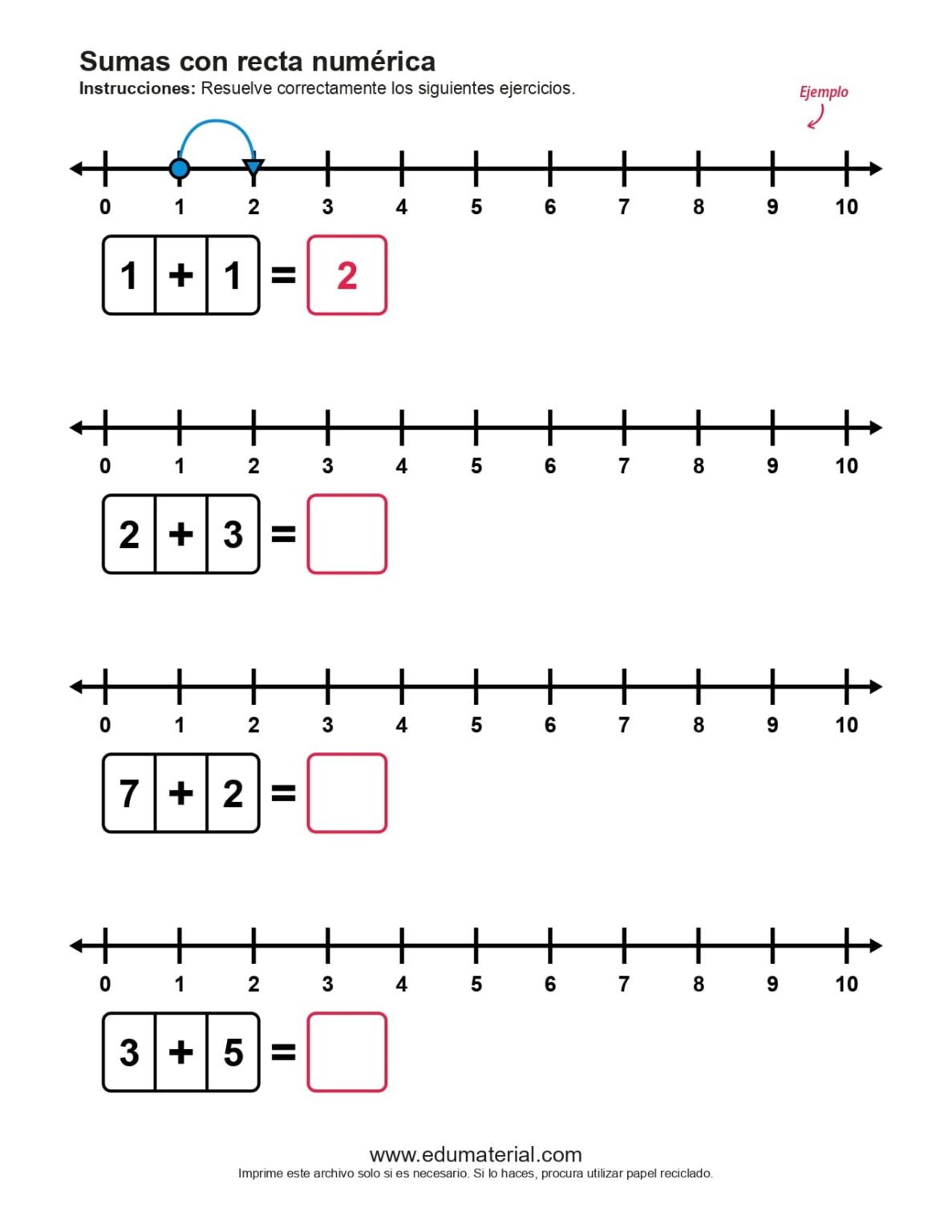 Ejercicios De Recta Numérica (Set 1) - EduMaterial